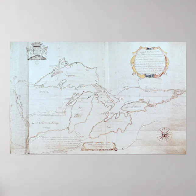 Map of the Great Lakes Poster | Zazzle