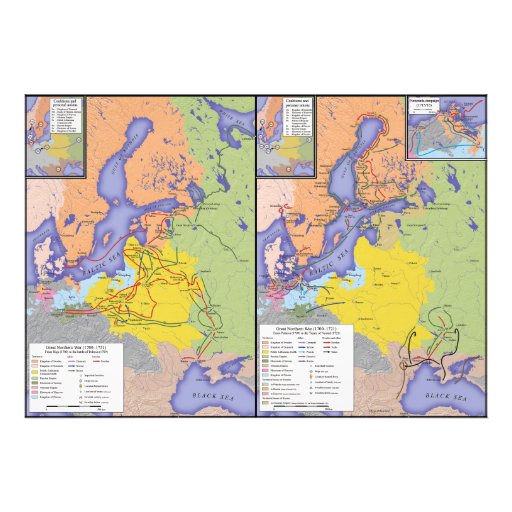 Map of the Great Northern War 1700-1721 Photo Print | Zazzle
