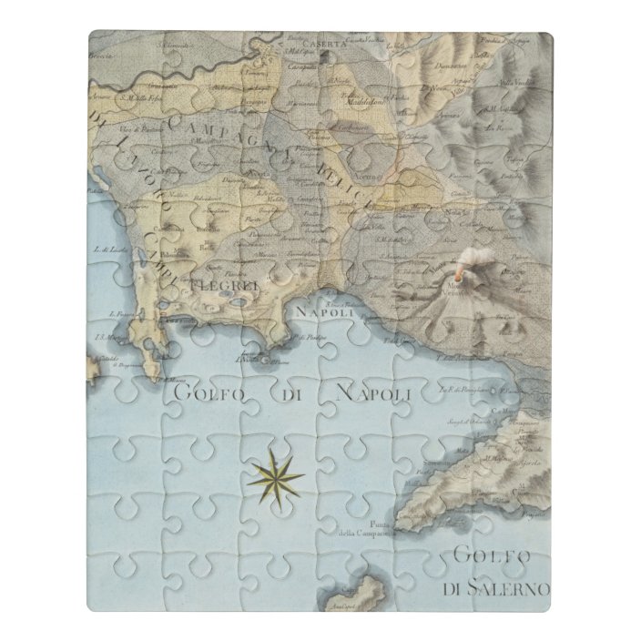 Map of the Gulf of Naples and Surrounding Area Jigsaw Puzzle | Zazzle.com