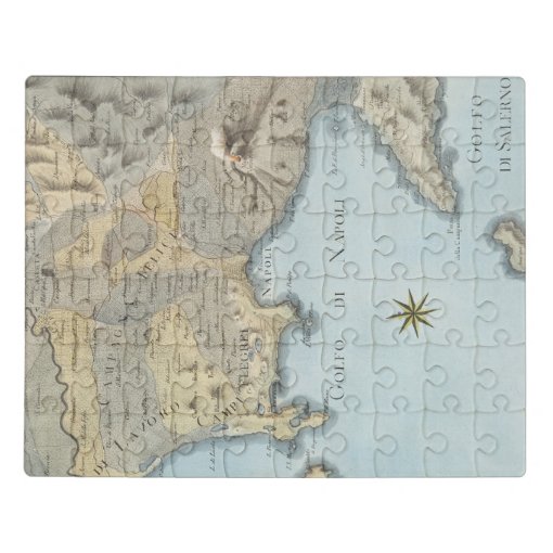 Map of the Gulf of Naples and Surrounding Area Jigsaw Puzzle | Zazzle