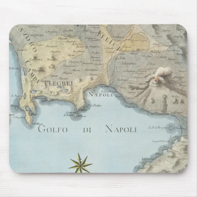 Map of the Gulf of Naples and Surrounding Area Mouse Pad | Zazzle