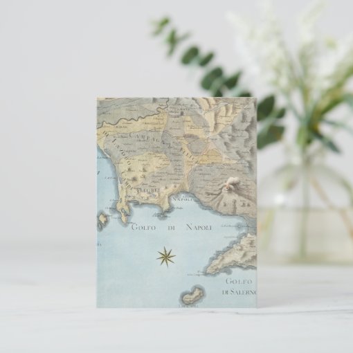 Map of the Gulf of Naples and Surrounding Area Postcard | Zazzle