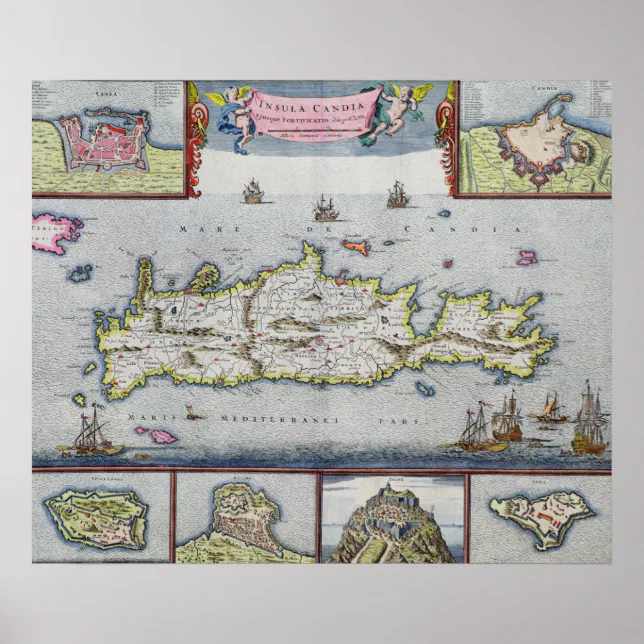 Map of the Island of Candia Poster | Zazzle