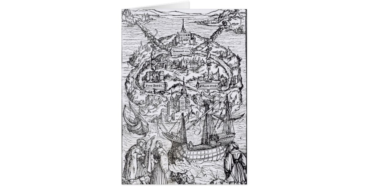 Map of the Island of Utopia, Book frontispiece | Zazzle