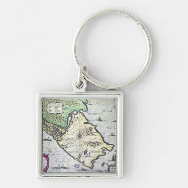 Map of the Magellan Straits, Patagonia Keychain | Zazzle