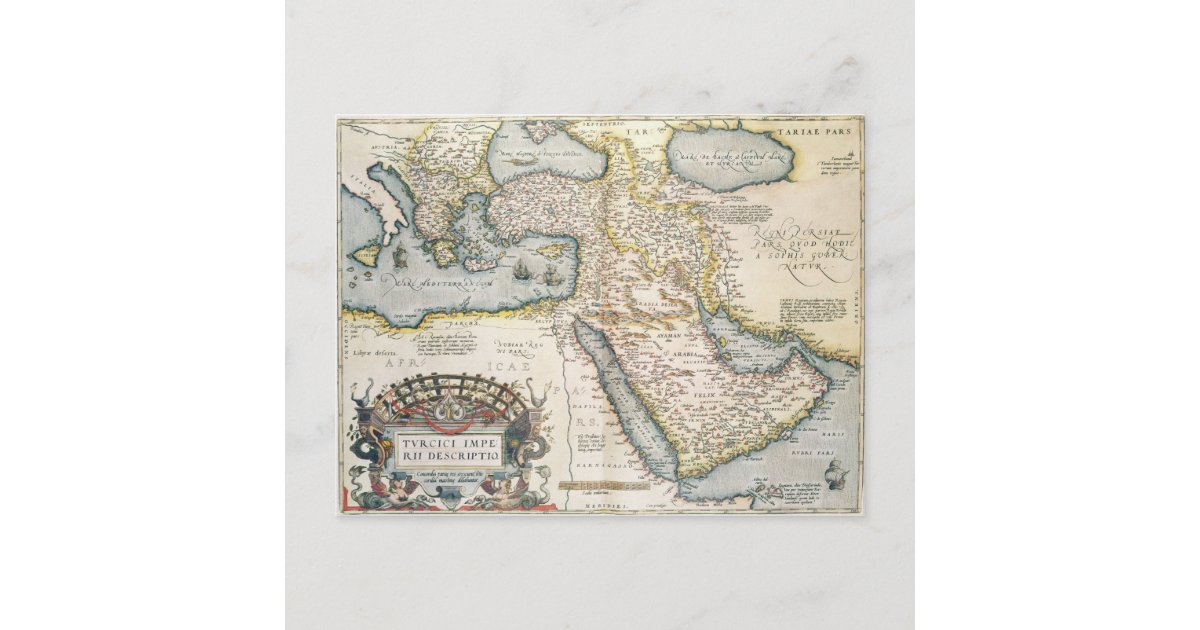 Map of the Middle East Postcard | Zazzle.com