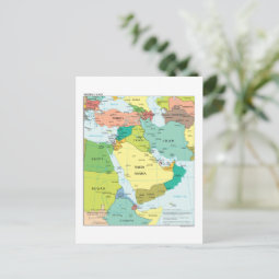 Map of the Middle-East Postcard | Zazzle