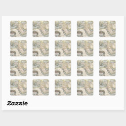 Map of the Middle East Square Sticker | Zazzle