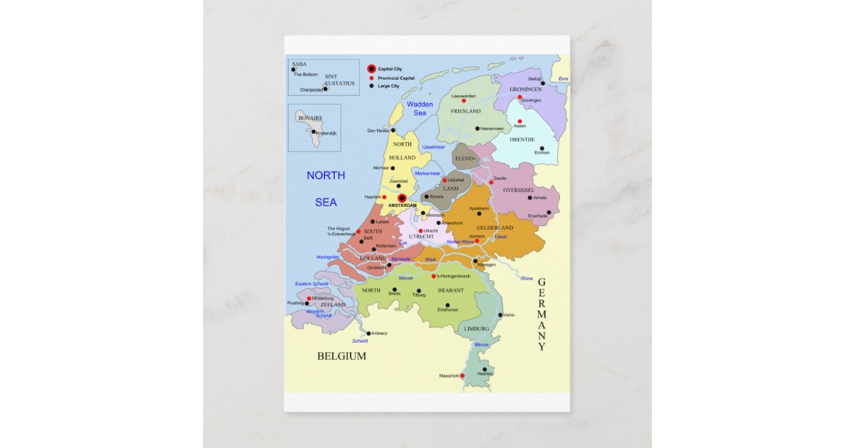 Map of The Netherlands Postcard | Zazzle