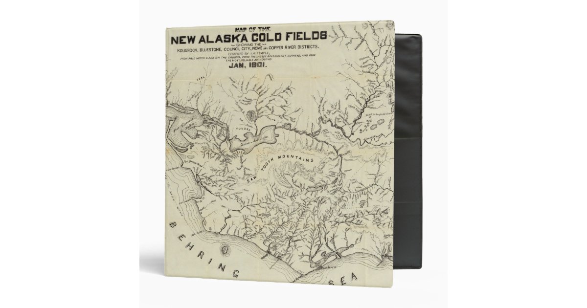 Map Of The New Alaska Gold Fields Binder | Zazzle