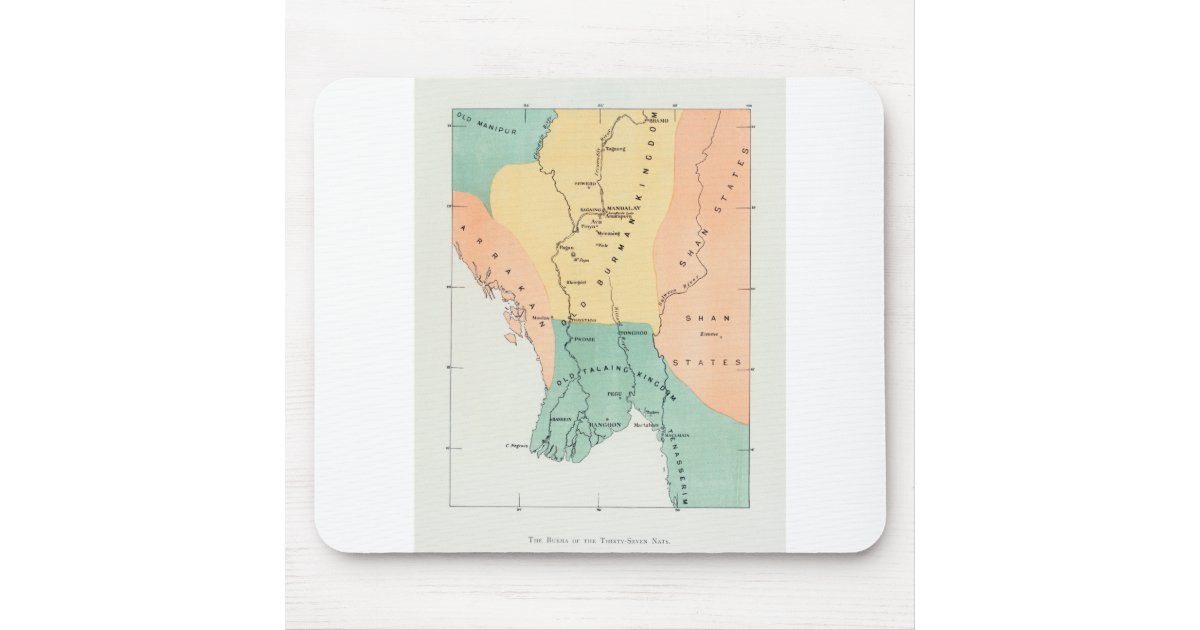 Map of the ond Burman kingdom by William Griggs Mouse Pad | Zazzle