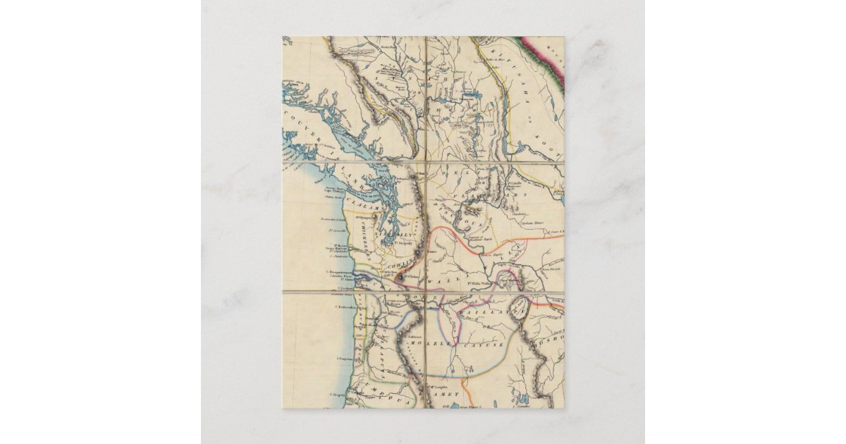 Map of the Oregon Territory 2 Postcard | Zazzle