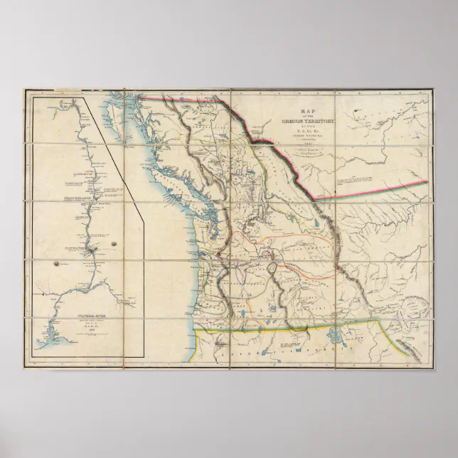 Map of the Oregon Territory 2 Poster | Zazzle