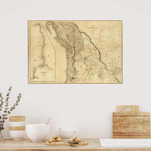 Map of the Oregon Territory Poster | Zazzle