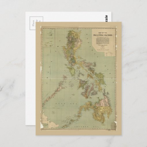 Map of the Philippine Islands (1908) Postcard | Zazzle