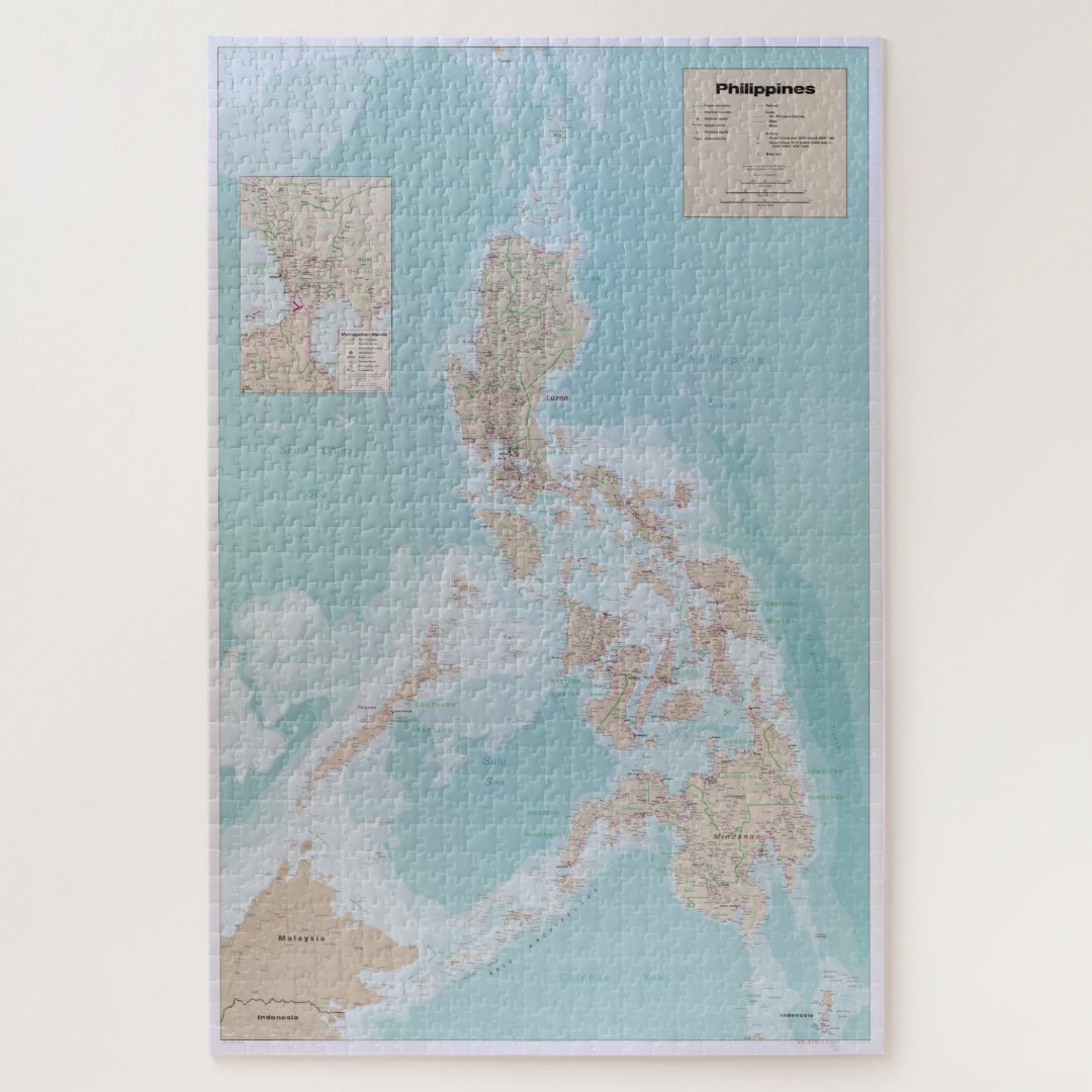Map of The Philippines (1990) Jigsaw Puzzle | Zazzle