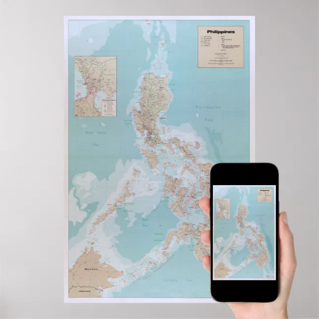 Map of The Philippines (1990) Poster | Zazzle