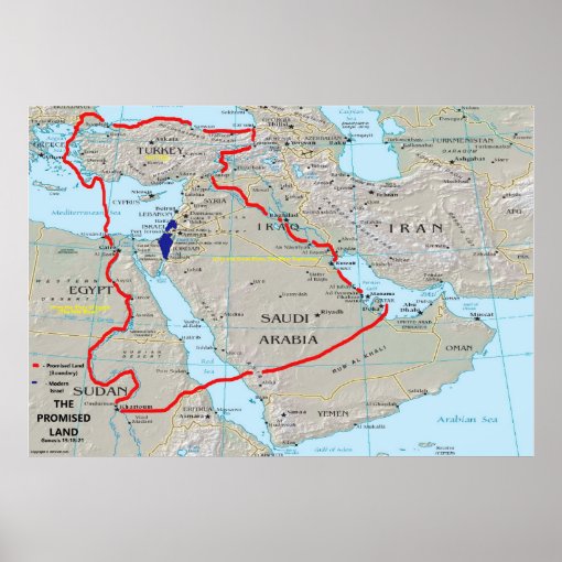 Map of the Promised Land Poster | Zazzle