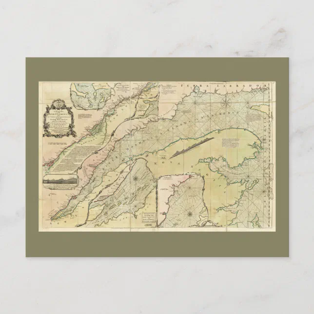 Map of the Saint Lawrence River (1771) Postcard | Zazzle