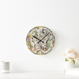 Map of the Southern Hemisphere, from 'The Celestia Round Clock | Zazzle