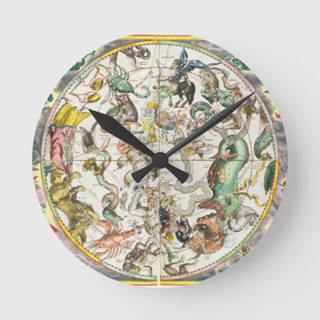 Map of the Southern Hemisphere, from 'The Celestia Round Clock | Zazzle