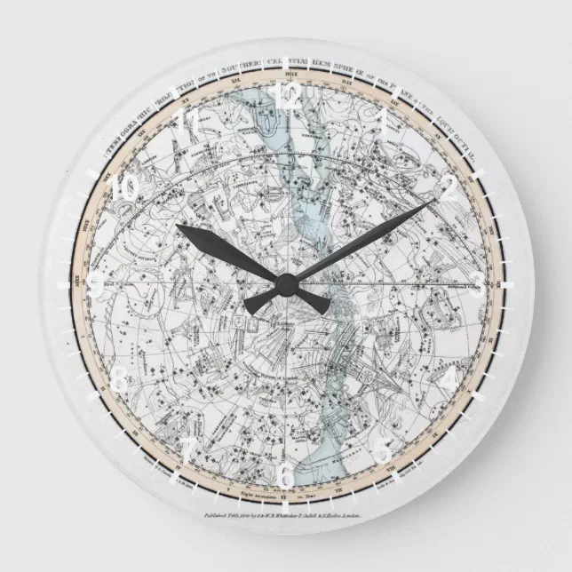 Map of The Southern Hemisphere Plate XXVIII Large Clock | Zazzle