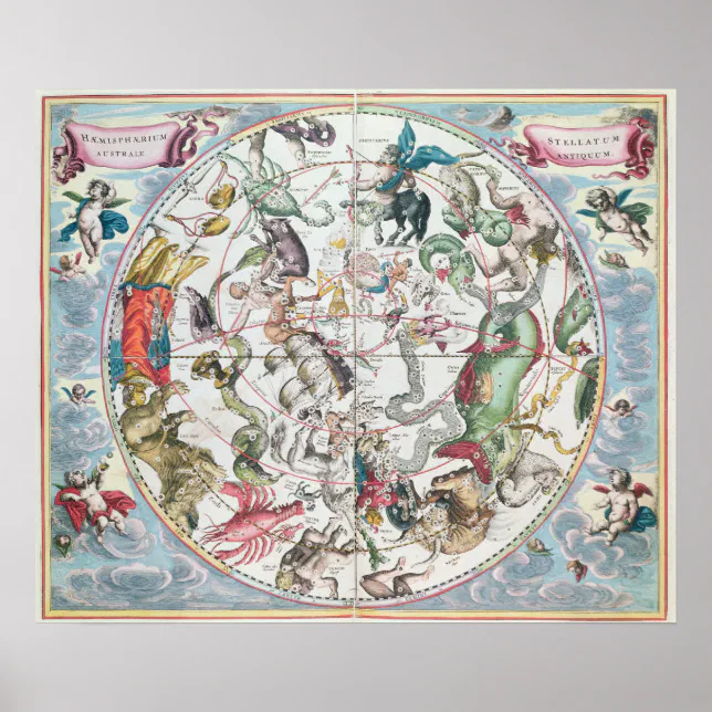 Map of the Southern Hemisphere Poster | Zazzle