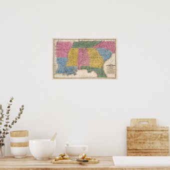 Map of the Southern States Poster | Zazzle