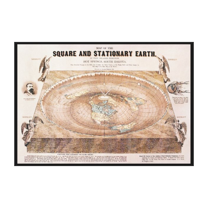 Map of the Square and Stationary Earth by Ferguson Canvas Print ...