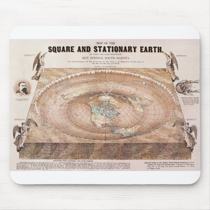 Map of the Square and Stationary Earth by Ferguson Mouse Pad | Zazzle.com