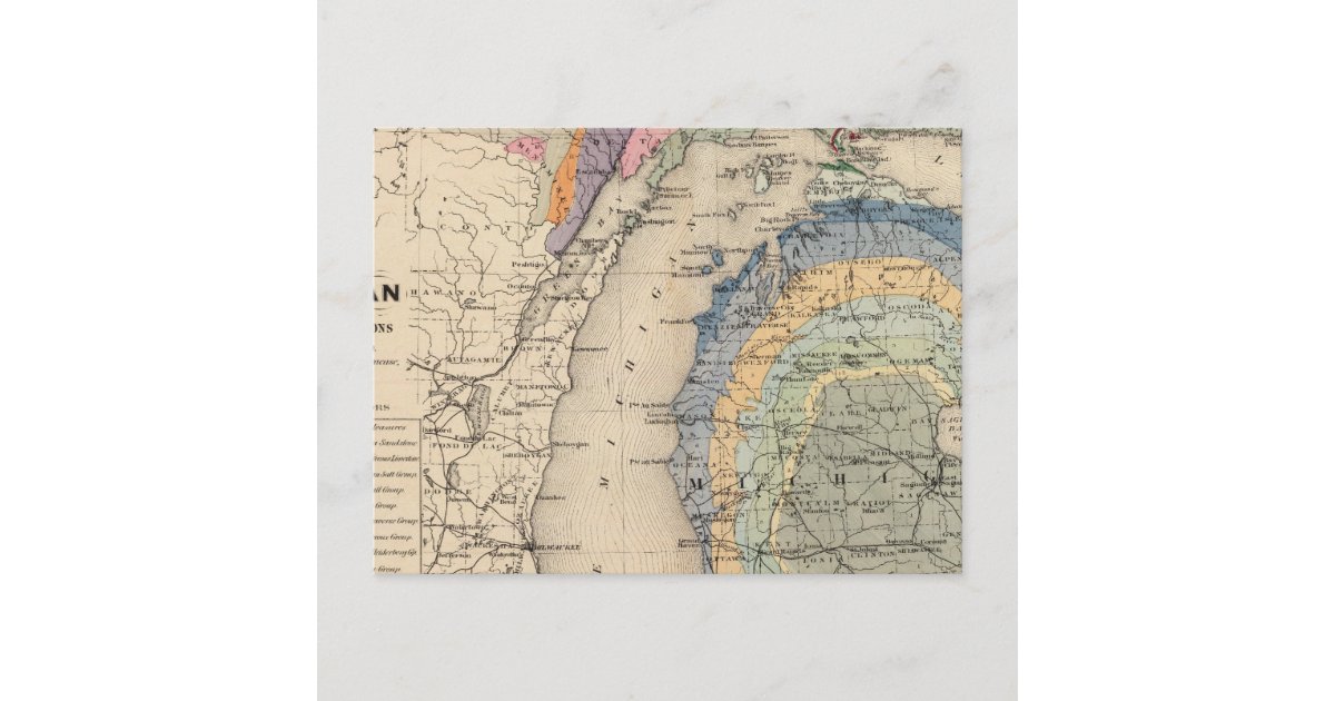 Map of the State of Michigan Postcard | Zazzle