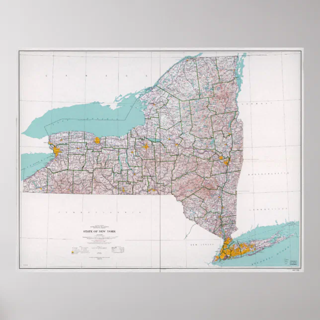 Map of the State of New York (1976) Poster | Zazzle