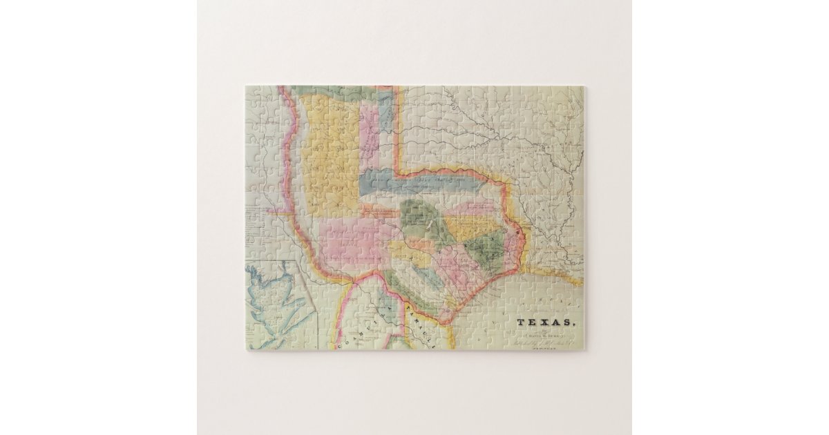 Map of the state of Texas | 1835 Jigsaw Puzzle | Zazzle