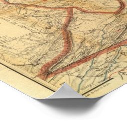 Map of the state of Virginia Poster | Zazzle