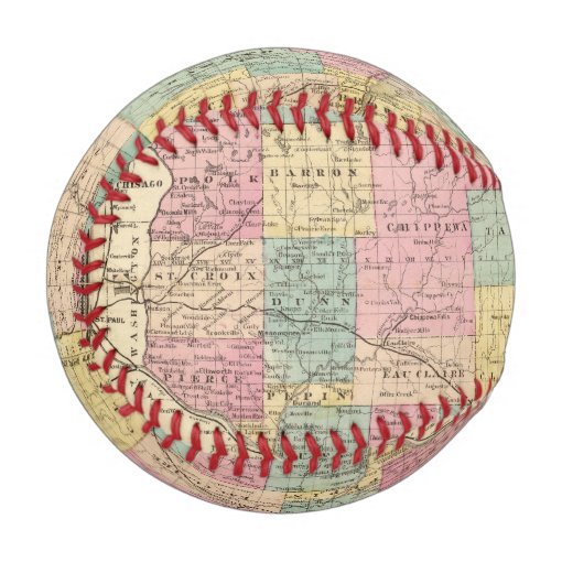 Map of the State of Wisconsin Baseball | Zazzle