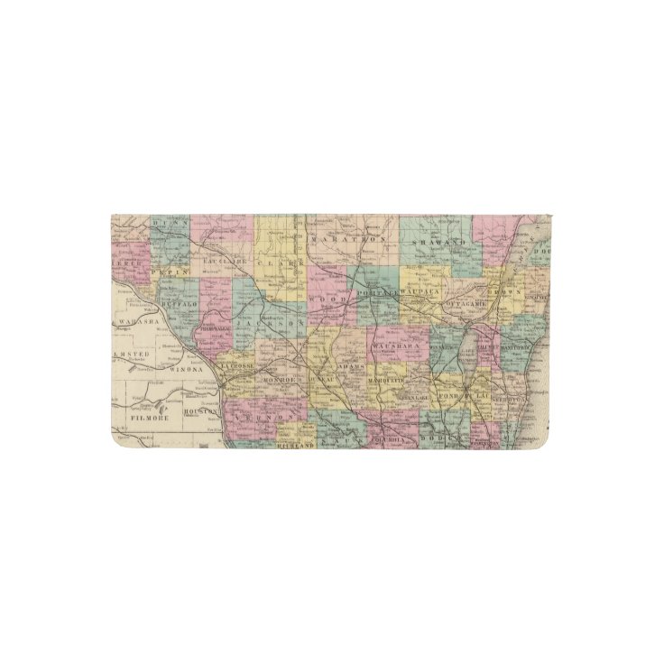 Map of the State of Wisconsin Checkbook Cover | Zazzle