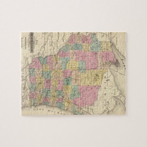 Map of the State of Wisconsin Jigsaw Puzzle | Zazzle