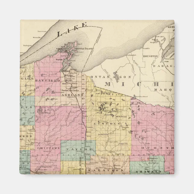 Map of the State of Wisconsin Magnet | Zazzle