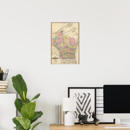 Map of the State of Wisconsin Poster | Zazzle