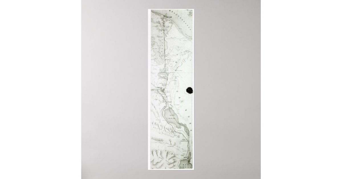 Map of the Suez Canal, c.1869 Poster | Zazzle