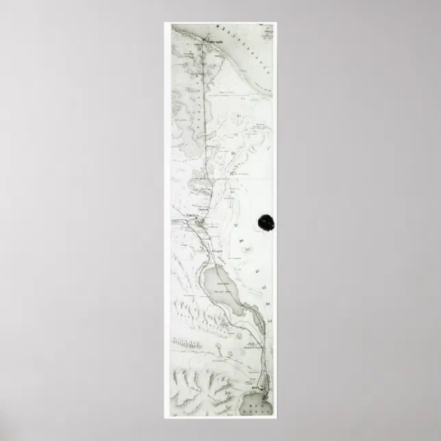 Map of the Suez Canal, c.1869 Poster | Zazzle