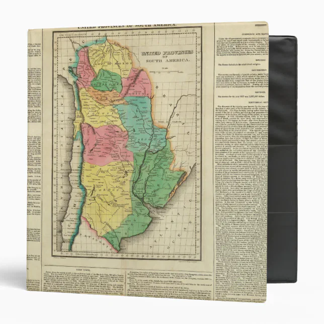 Map Of The United Provinces Of South America Binder | Zazzle