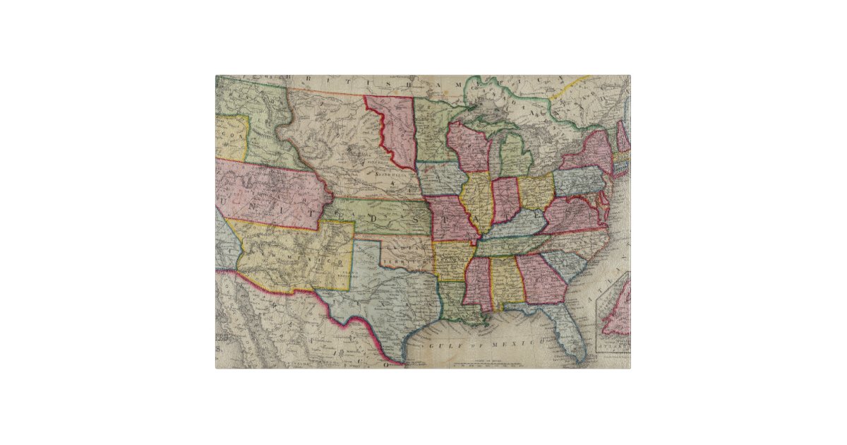 Map Of The United States, And Territories Cutting Board | Zazzle