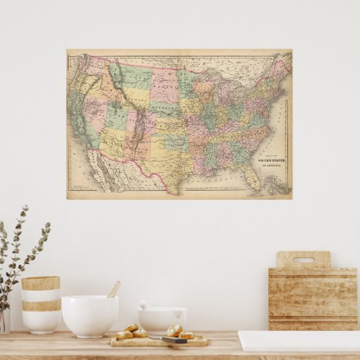 Map of the United States of America 3 Poster | Zazzle