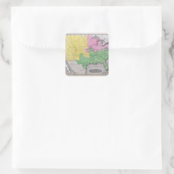 Map of the United States Square Sticker | Zazzle