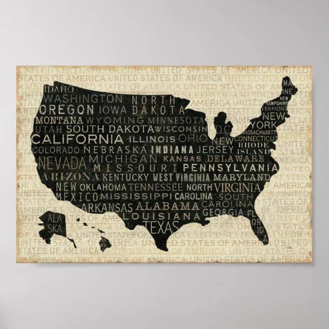 Map of the USA Poster | Zazzle