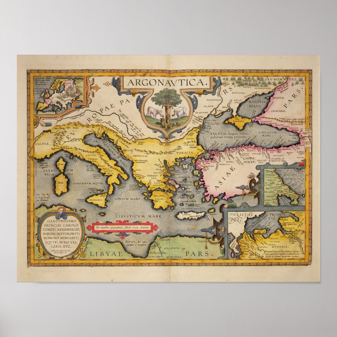 Map of the Voyage of the Argonauts Poster | Zazzle