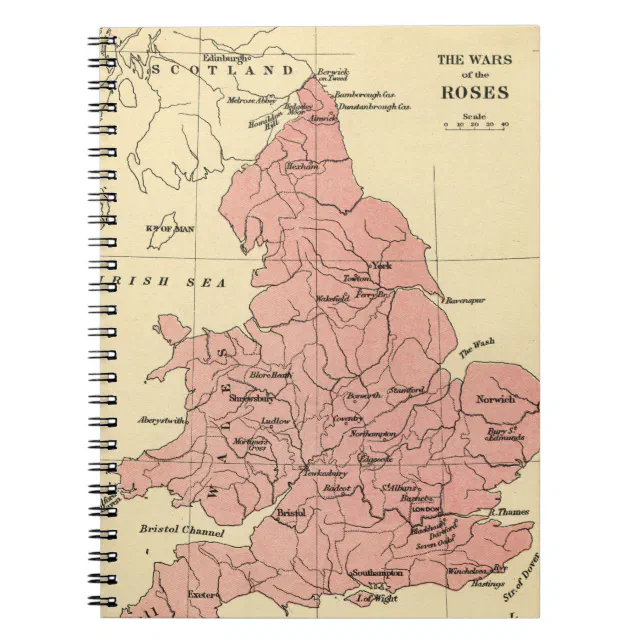 Map of the War of the Roses Notebook | Zazzle