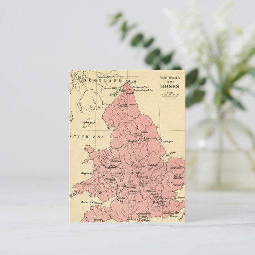 Map of the War of the Roses Postcard | Zazzle