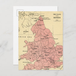 Map of the War of the Roses Postcard | Zazzle